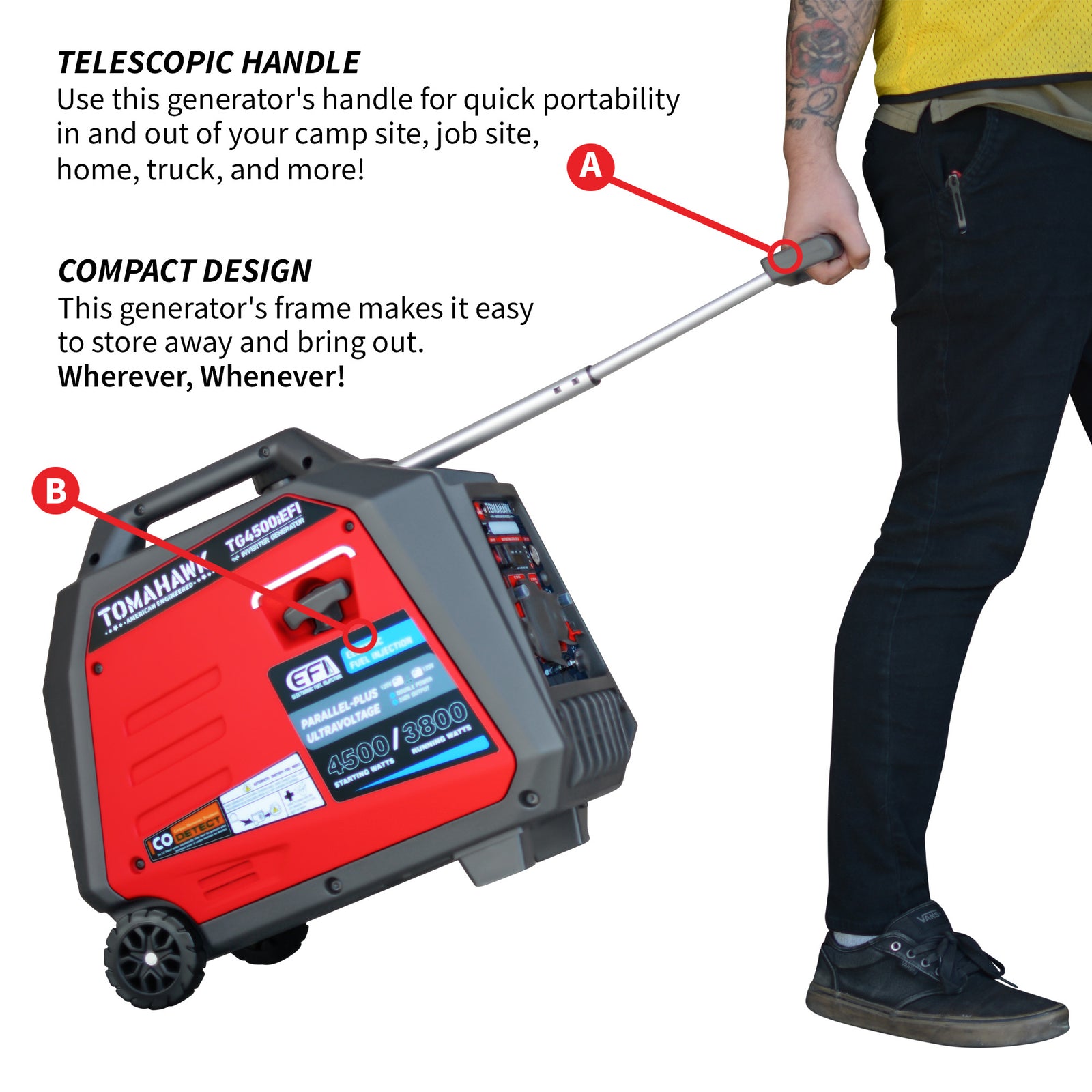 4500 Watt Inverter Generator Electronic Fuel Injection EFI Super Quiet ...