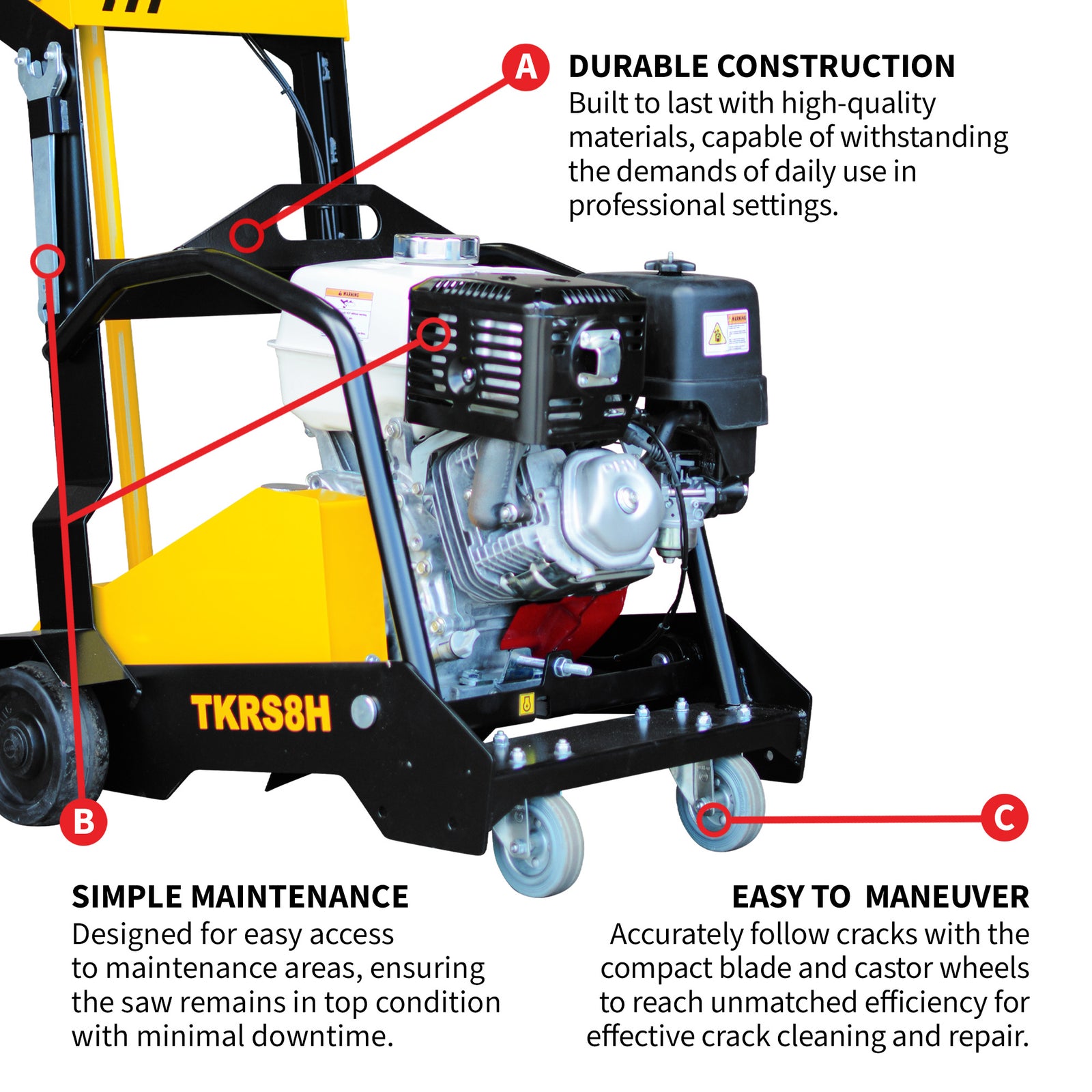 8" Crack Chaser Concrete Repair Saw with 13 HP Honda GX390 Engine ...