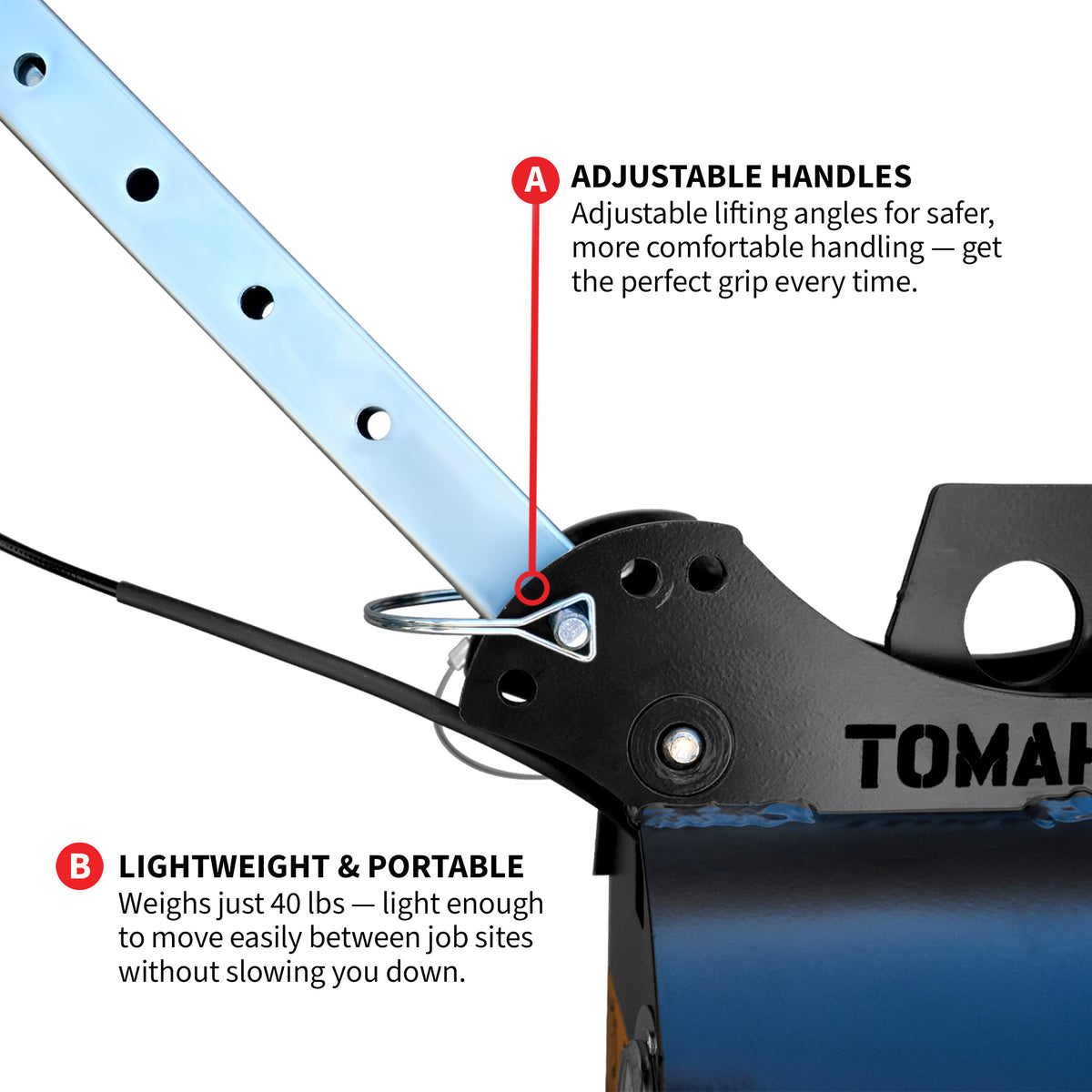 Tomahawk 440 lb Electric Paver Slab Vacuum Lifter 1200W for Hardscapin