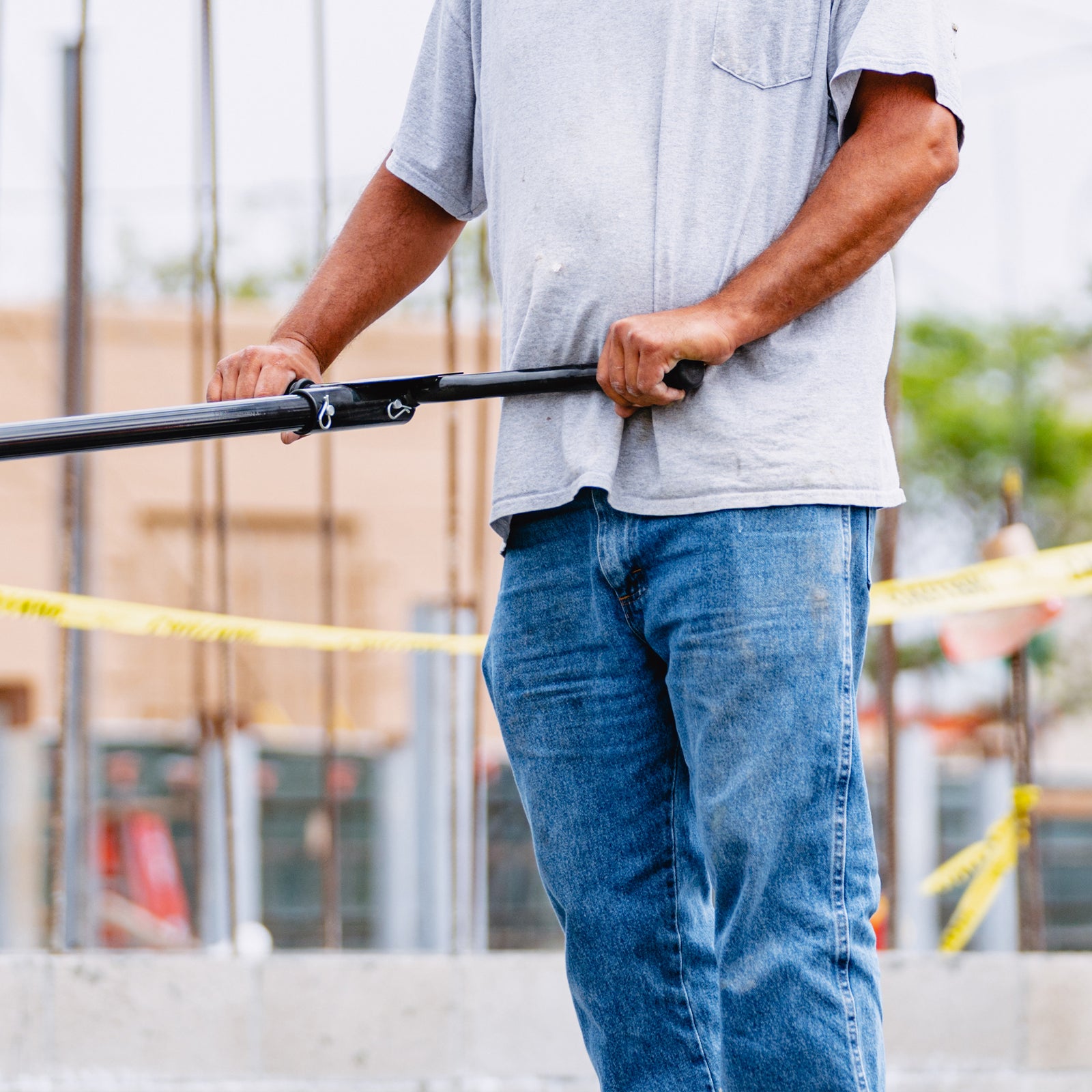 30" Portable Concrete Power Trowel with 18ft Bull Float Handle 37cc En ...