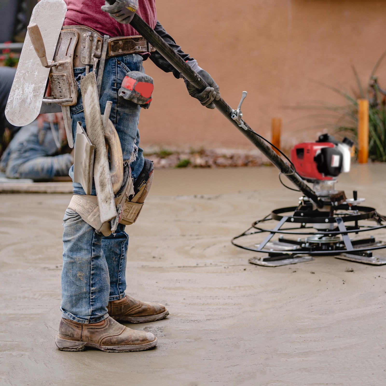 30" Portable Honda Concrete Power Trowel with 18ft Bull Float Handle G ...