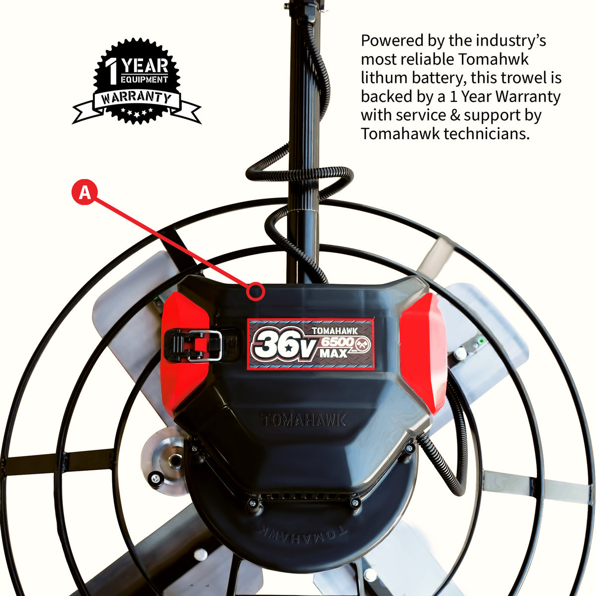 PRE ORDER: 30" Battery-Powered Portable Power Trowel with 18ft Bull Fl