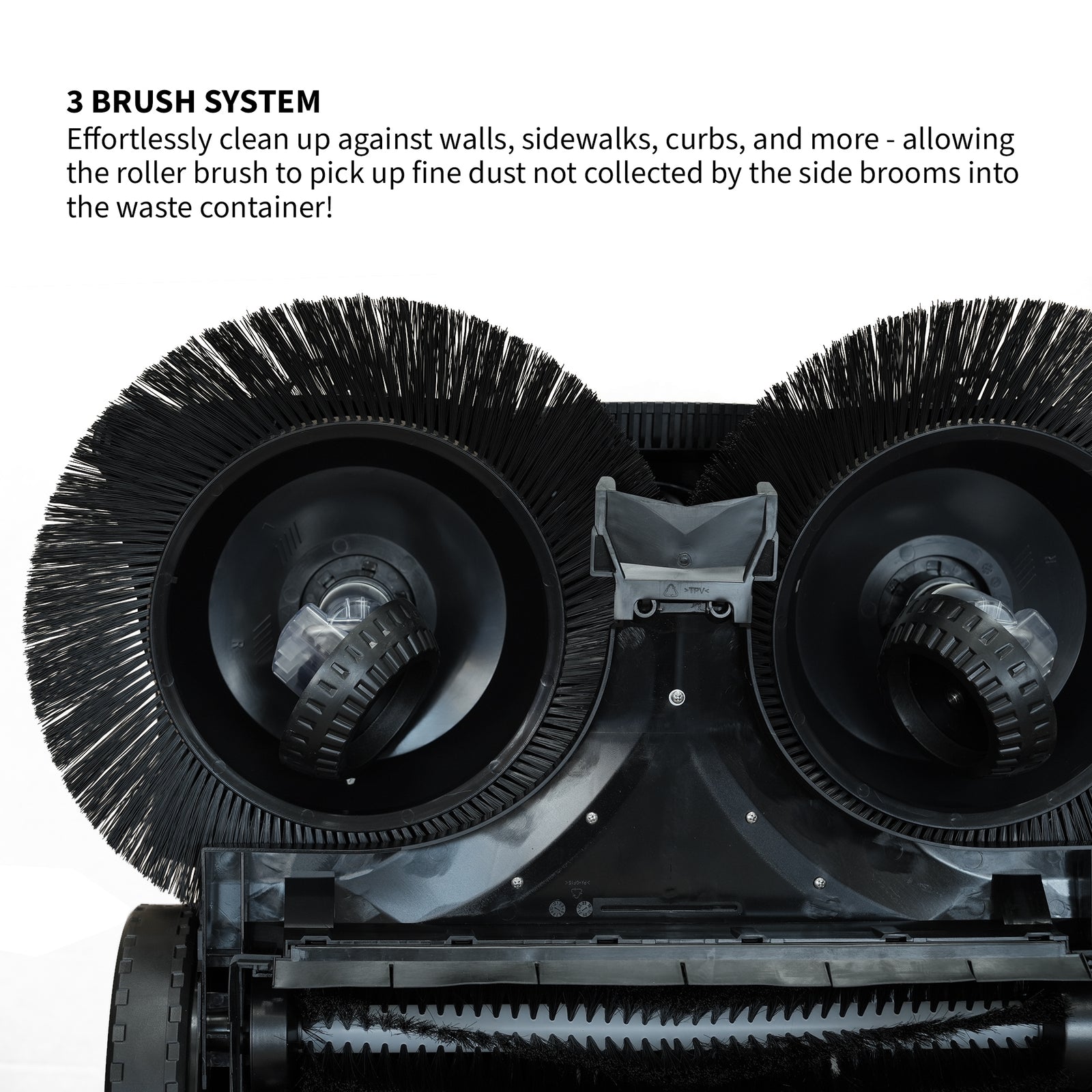 30" Battery Powered Push Sweeper with Triple Power Brooms Electric Dri ...