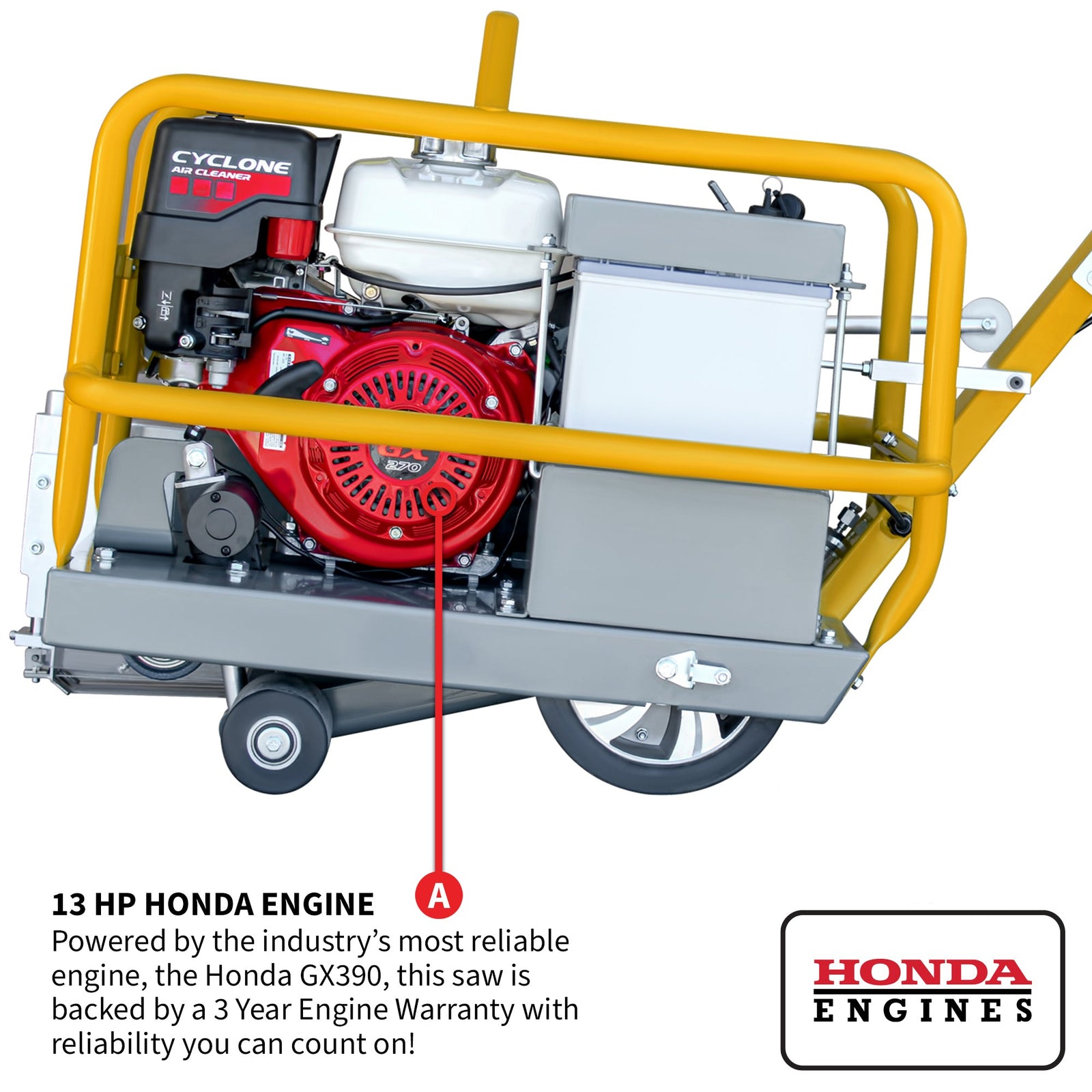 10" Early Entry Green Concrete Saw with 13 HP Honda GX390 Engine ...