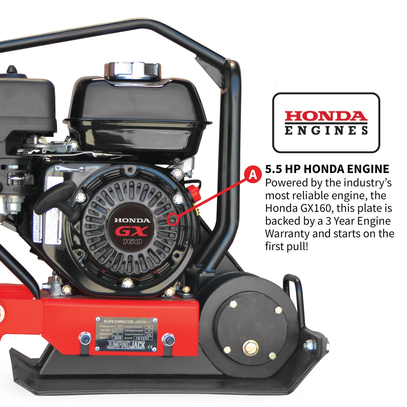 5.5 HP Honda Vibratory Plate Compactor for Soil Compaction Tamper 3 Ye ...