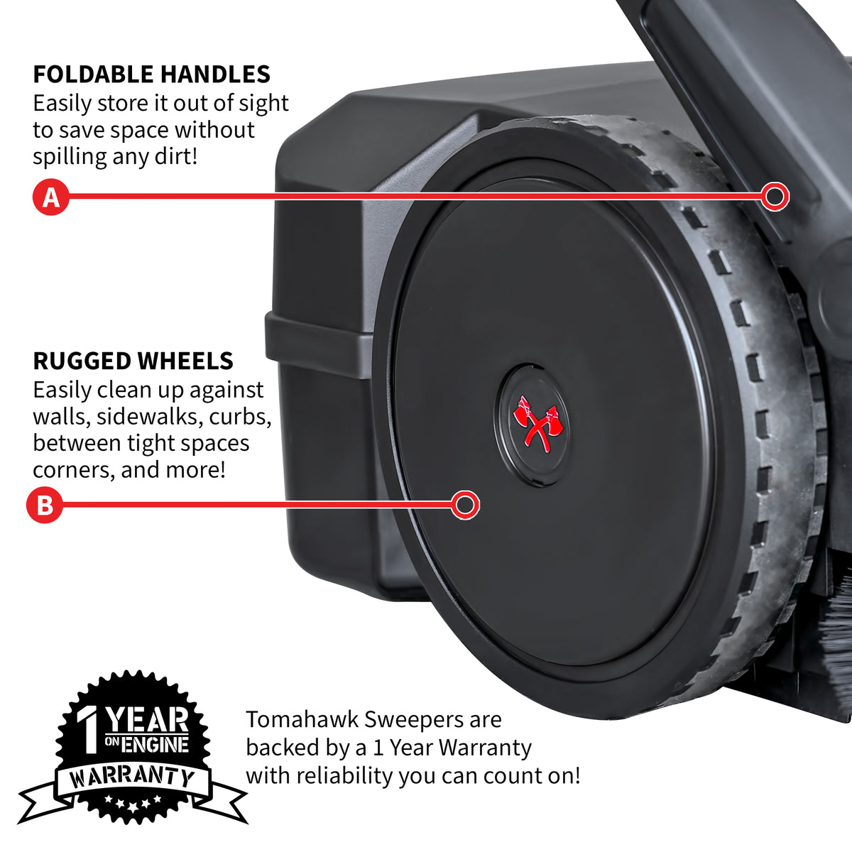 30" Battery Powered Push Sweeper with Triple Power Brooms Electric Dri